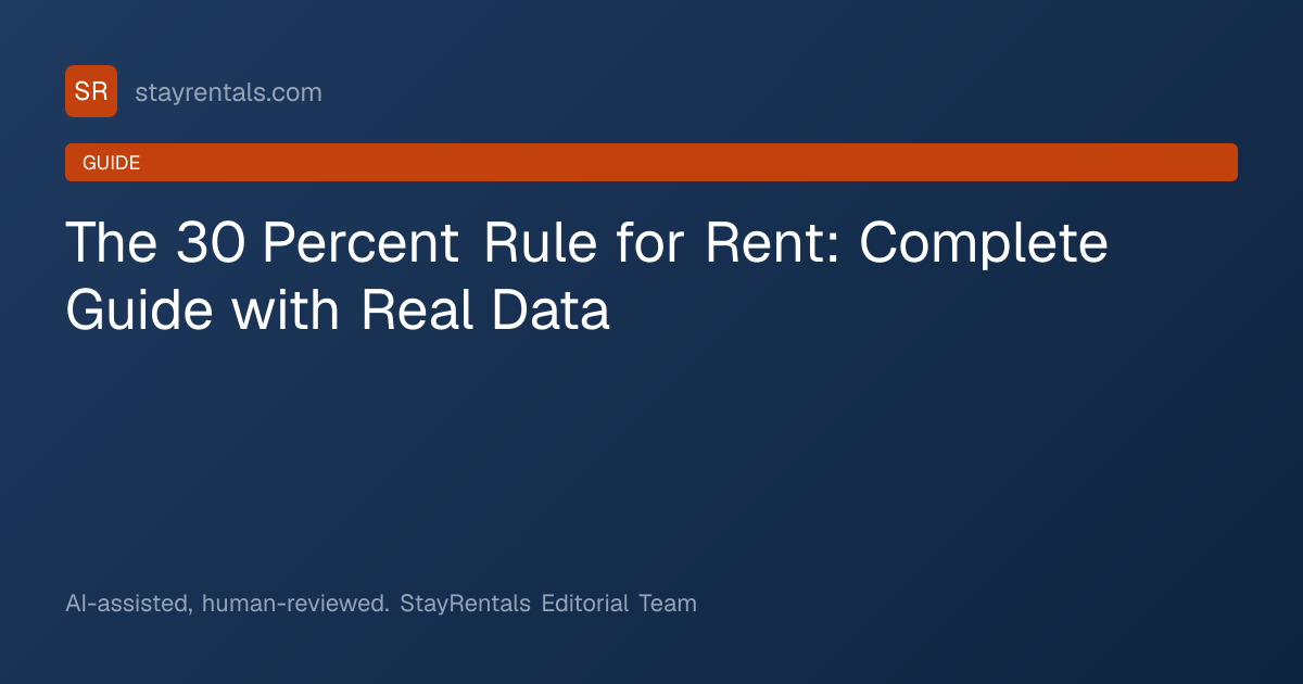 The 30 Percent Rule for Rent: Complete Guide with Real Data | StayRentals